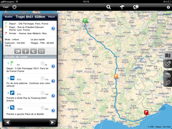 Mappy iPad : Plans et Itinéraires (gratuit) - MaxiApple