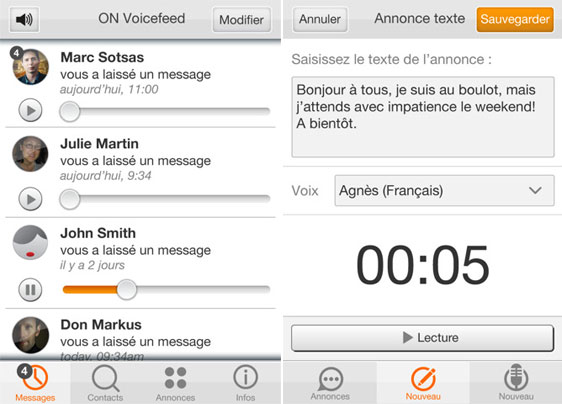 ON VoiceFeed iPhone : Repondeur et Messagerie Personnalisable (gratuit ...