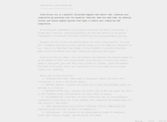 Clean Writer Pro Mac OSX : Traitement de Texte Ultra Minimaliste ...