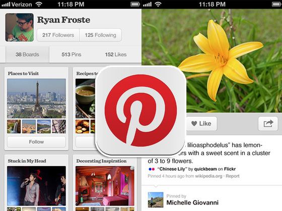 Pinterest iPhone iPad Android : Applications Officielles (gratuit ...
