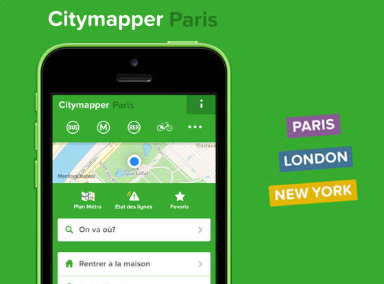 Citymapper Paris iPhone : Transports en Commun Bus, Metro, Velo, Tram ...