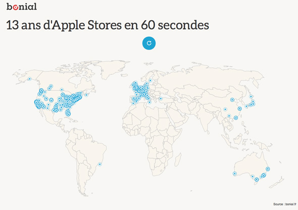 Decouvrez en 60 Secondes 13 années d'Ouverture d'Apple Store - MaxiApple