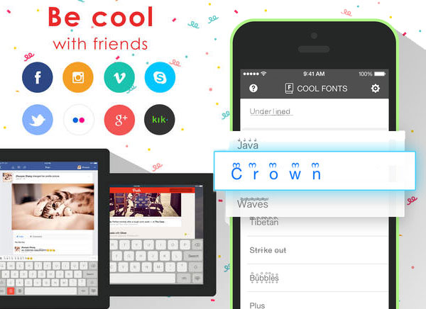 Fonts Keyboard iOS 8 iPhone iPad : 100 Polices de Caractère Creatives ...