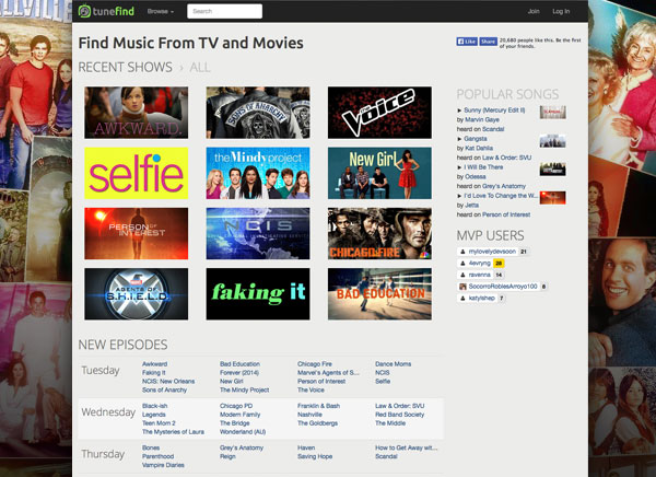 TuneFind, Retrouver les Musiques de Films et Series TV (gratuit ...