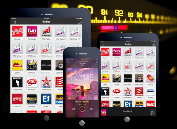 Radios App iPhone iPad : 50 Stations Radios FM 100% Françaises (gratuit ...