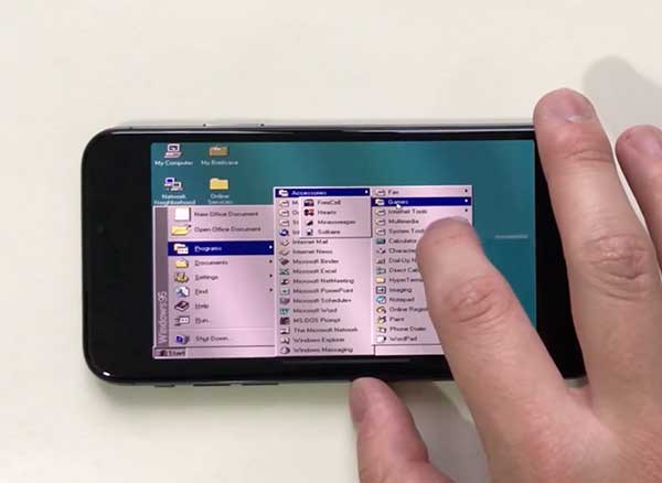 Il Installe sur iPhone X Windows 95, Sim City et MS Word (video ...