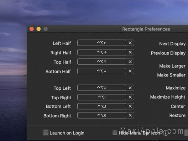 Rectangle Mac - Gestionnaire de Fenêtres Polyvalent (gratuit) - MaxiApple