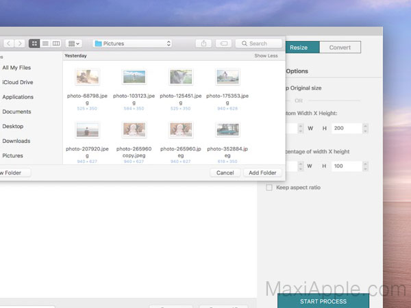 Batch Photo Resizer Mac - Redimensionner et Renommer par lot (gratuit) - MaxiApple
