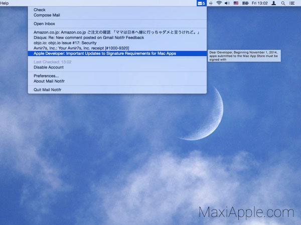 Mac Gmail App Notification - everav