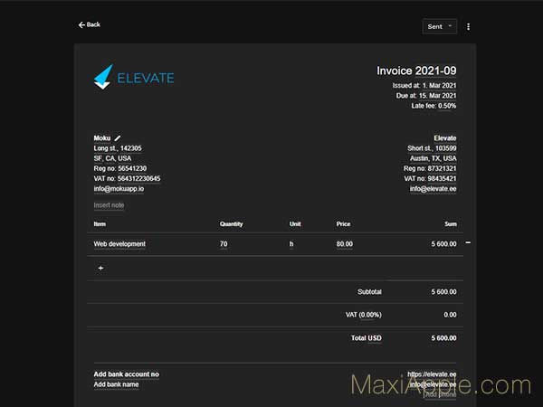 Serverless Invoices, Générateur de Factures Mac PC (gratuit) - MaxiApple