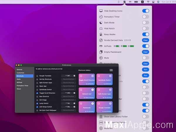 OnlySwitch Mac - Gérer les Eléments du Finder (gratuit) - MaxiApple