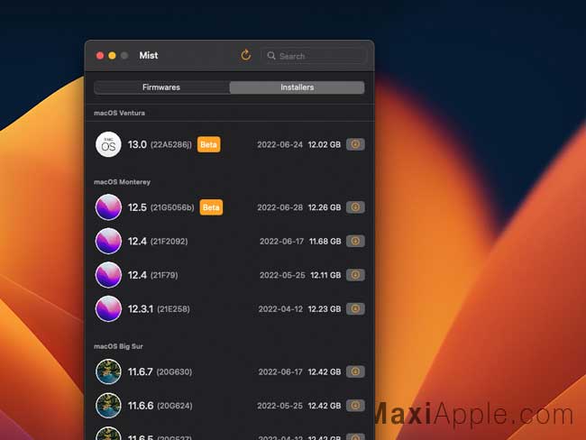 MIST Mac - Télécharger Toutes les Versions macOS (gratuit) - MaxiApple