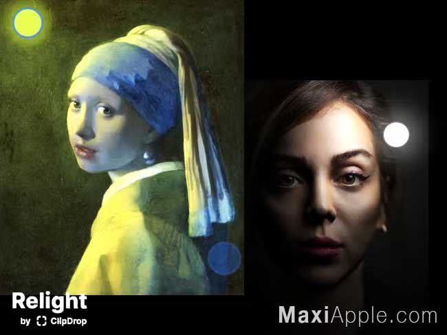 ClipDrop Relight Mac PC - Outil d'Éclairage Photo IA (gratuit) - MaxiApple