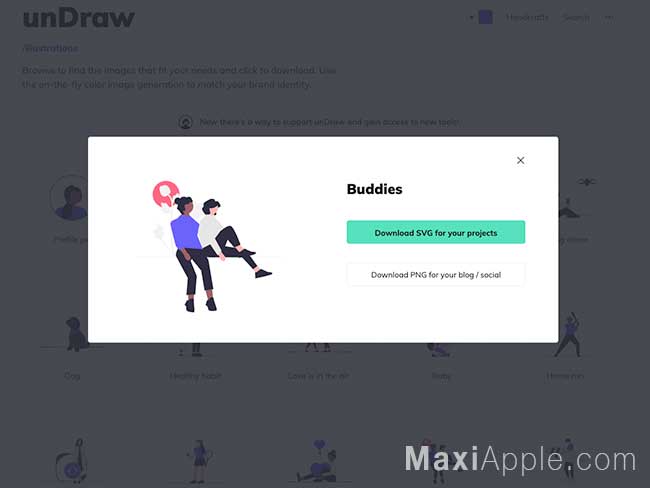 UnDraw.co, Illustrations SVG / PNG pour vos Projets (gratuit) - MaxiApple