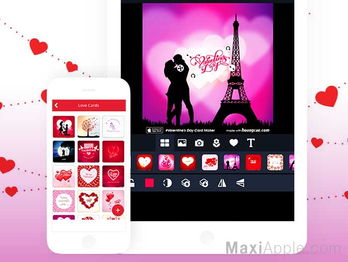 Générateur de Cartes Saint Valentin iPhone iPad (gratuit) - MaxiApple