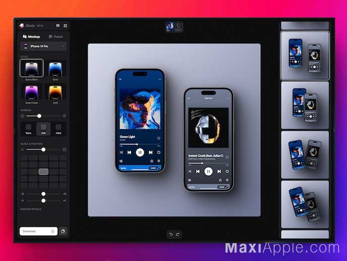 Shots.So Mac PC, Créer des Mockups d'Apps / Sites (gratuit) - MaxiApple