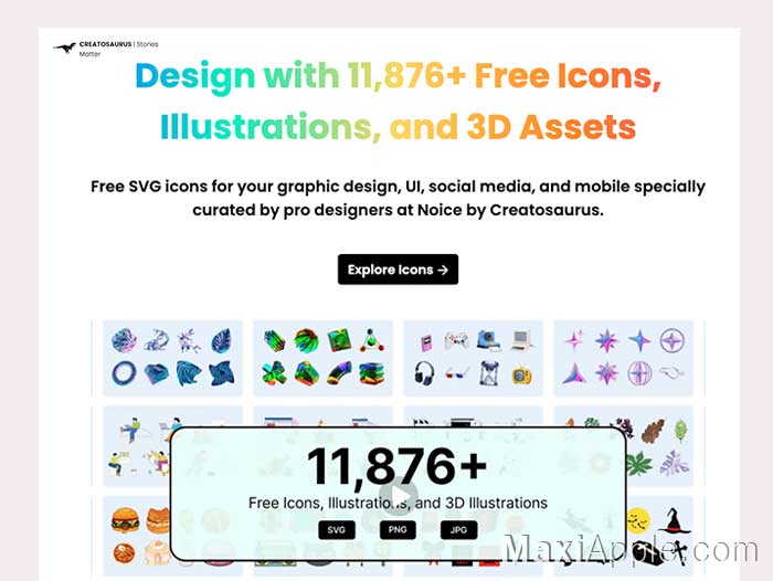 Noice 11876 Illustrations 3d Icônes Svg Png Jpg Gratuit Maxiapple