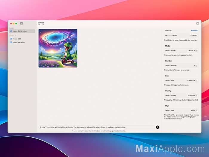 Canvas AI Mac - Générateur IA d'Images DALL-E (gratuit) - MaxiApple