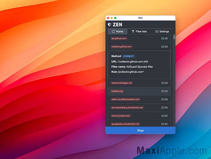 Zen Mac PC - Bloqueur Pubs et Trackers Web / Apps (gratuit) - MaxiApple