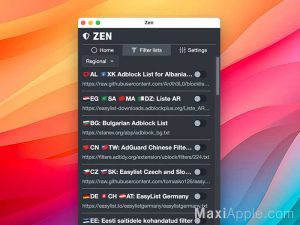 Zen Mac PC - Bloqueur Pubs et Trackers Web / Apps (gratuit) - MaxiApple