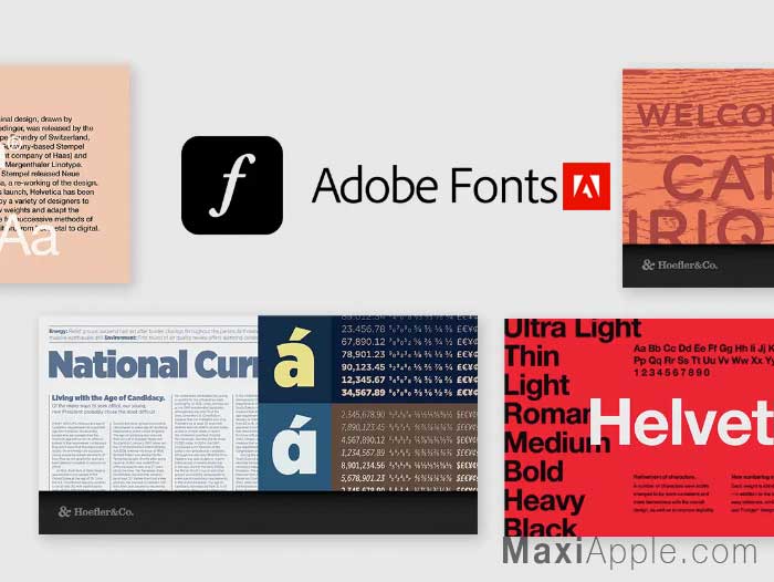 Adobe Fonts, 1500 Nouvelles Polices de Caractères Mac PC (gratuit) - MaxiApple