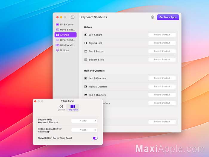 WindowKeys Mac - Gérer le Tiling des Fenêtres de macOS (gratuit) - MaxiApple