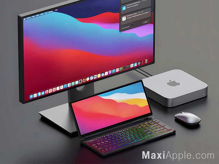 KeyGo, Clavier USB-C Pliable avec Écran Tactile Couleur HD - MaxiApple