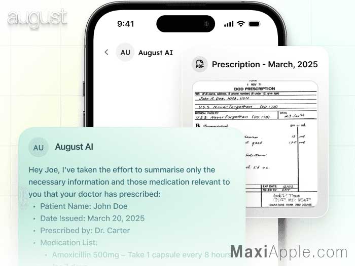 August AI iOS Android - Coach IA Santé et Bien-Être (gratuit) - MaxiApple